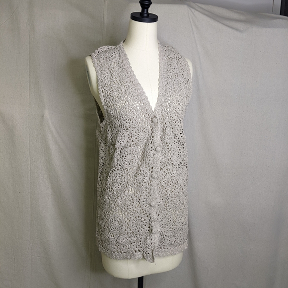 SML Sport | Sweaters | Vintage Sml Sport Ltd Silk Crochet Cardigan ...
